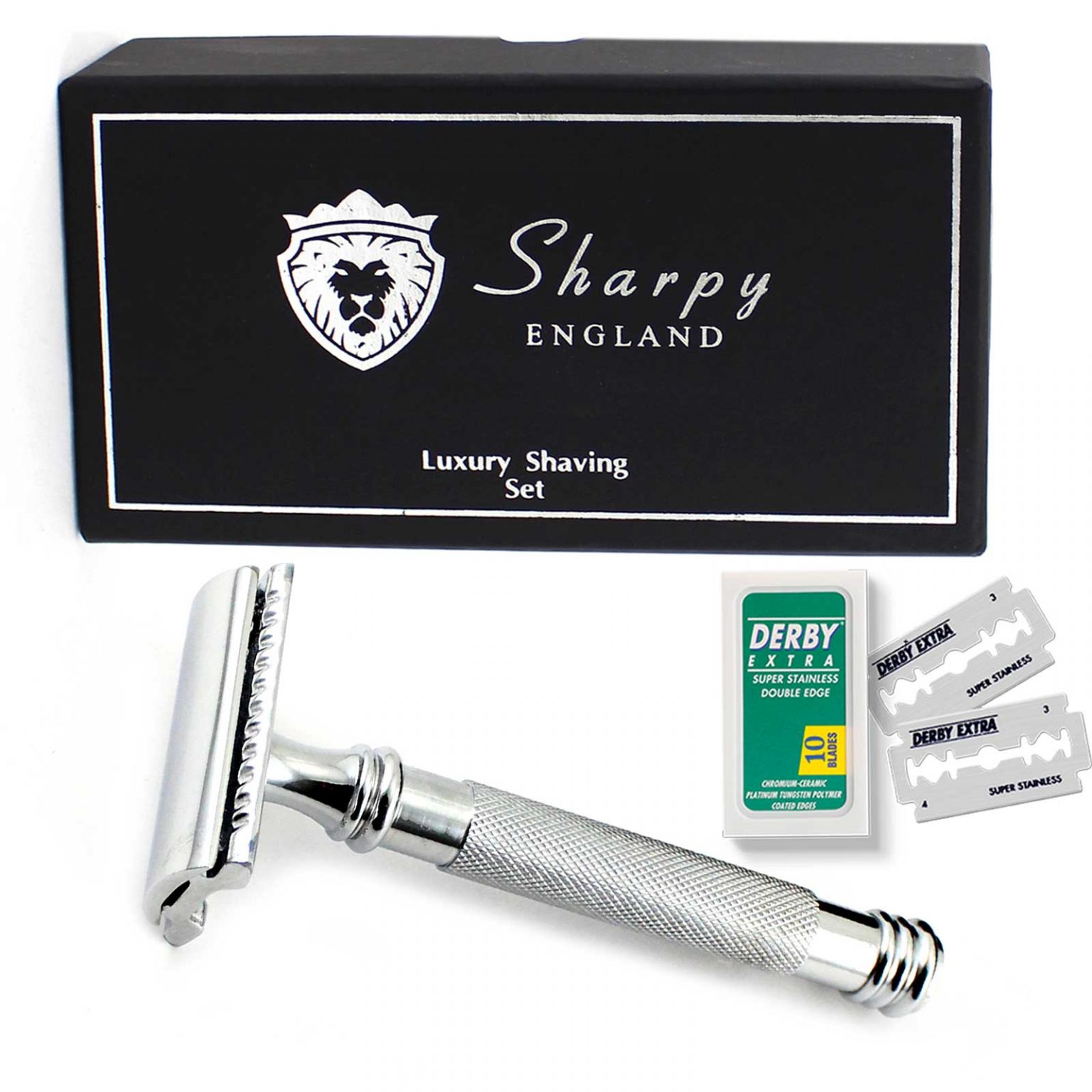 Double Edge De Safety Razor Silver R-38 - Sharpy England - Hairdressing ...
