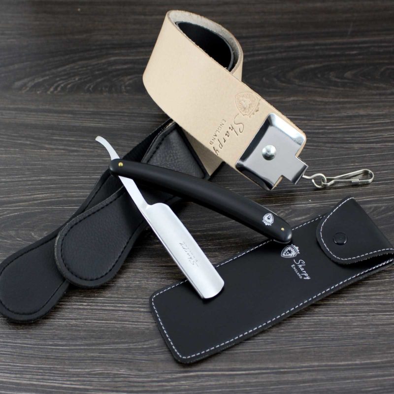 Wet Cut Throat Straight Razor Rasoir Leather Strop Strap Set RST53-BLK ...