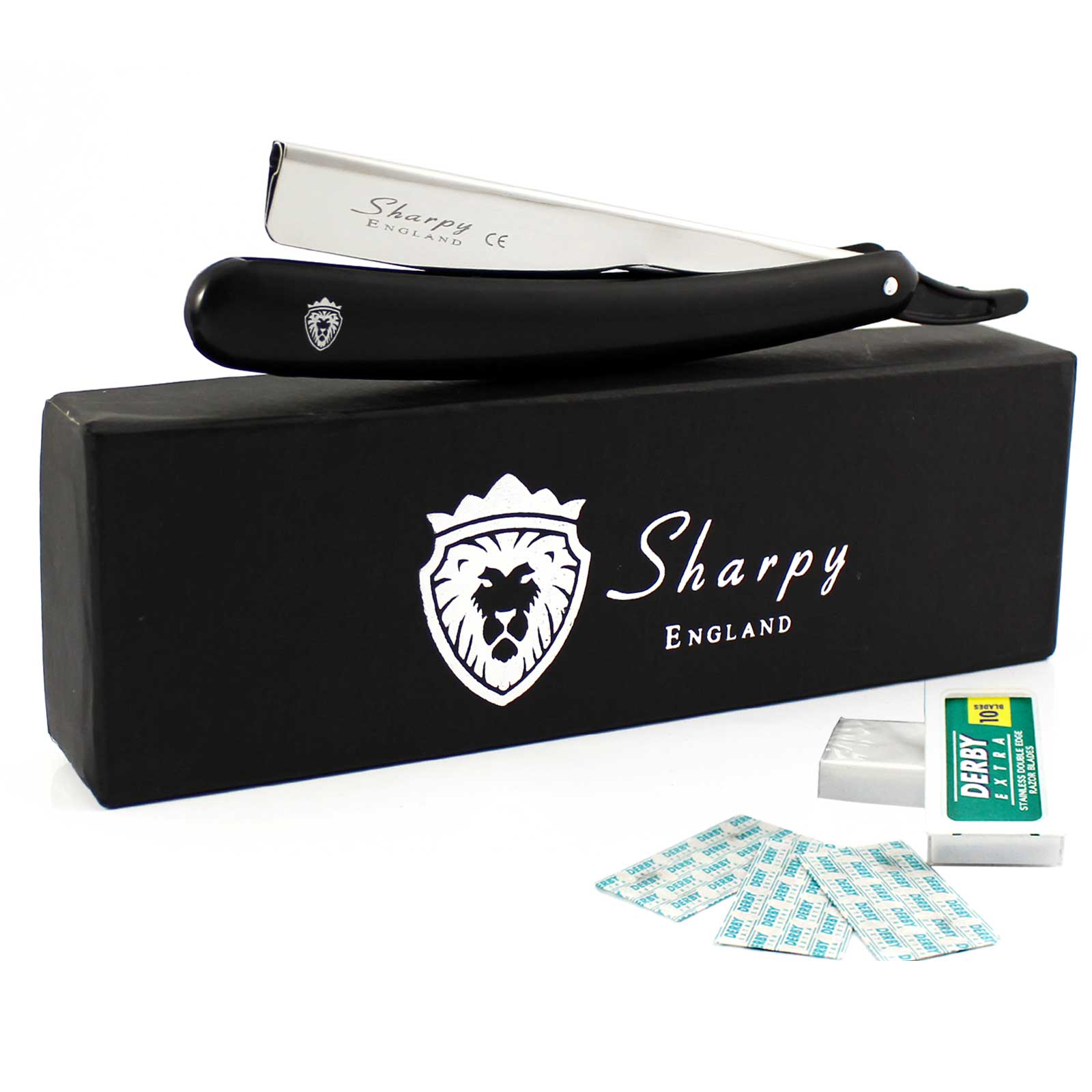 Barber Cut Throat Shaving Razor With Slider Black R-15 - Sharpy England ...