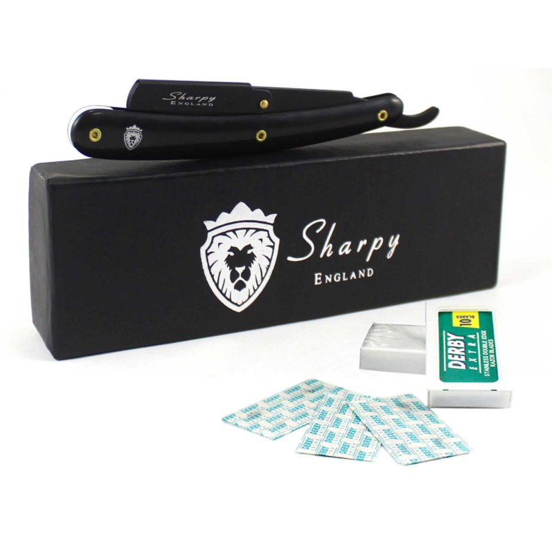 Barber Cut Throat Shaving Razor Black R4-BLK - Sharpy England ...